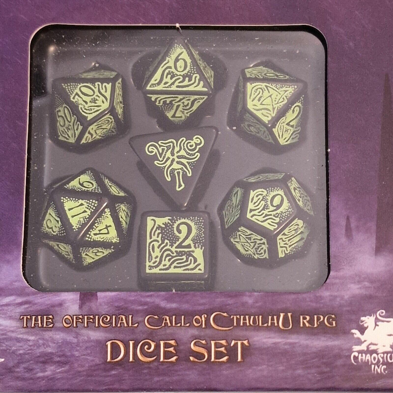 Call Of Cthulhu Dice Set Q-Workshop Black & Green