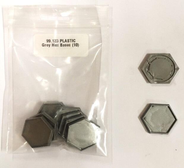 10 Plastic Hex Bases with lip