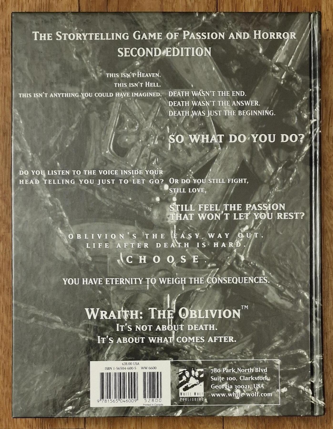 Wraith the Oblivion 2nd edition Core Rulebook by White Wolf
