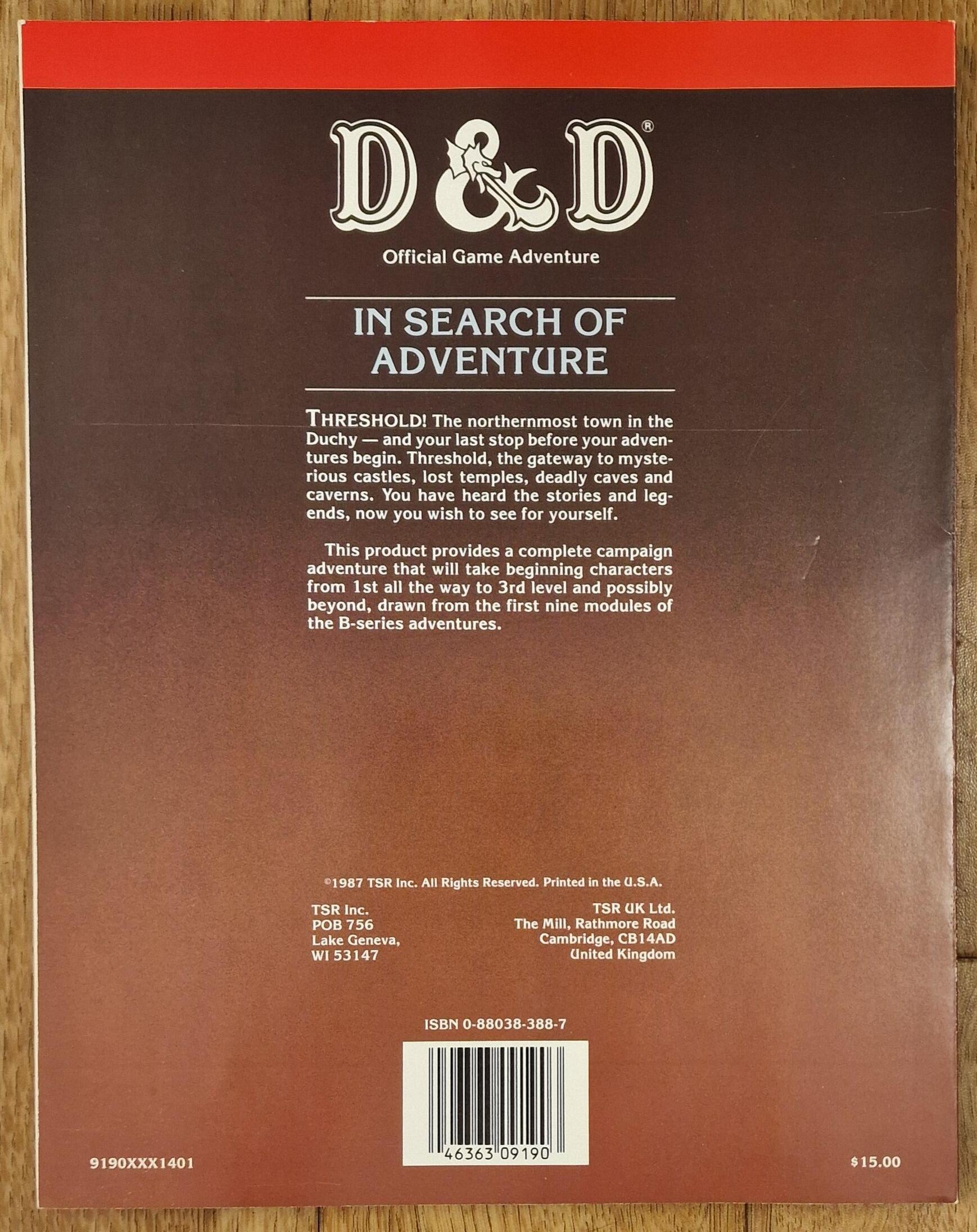 B 1-9 In Search of Adventure for Dungeons & Dragons BECMI by TSR B1-9