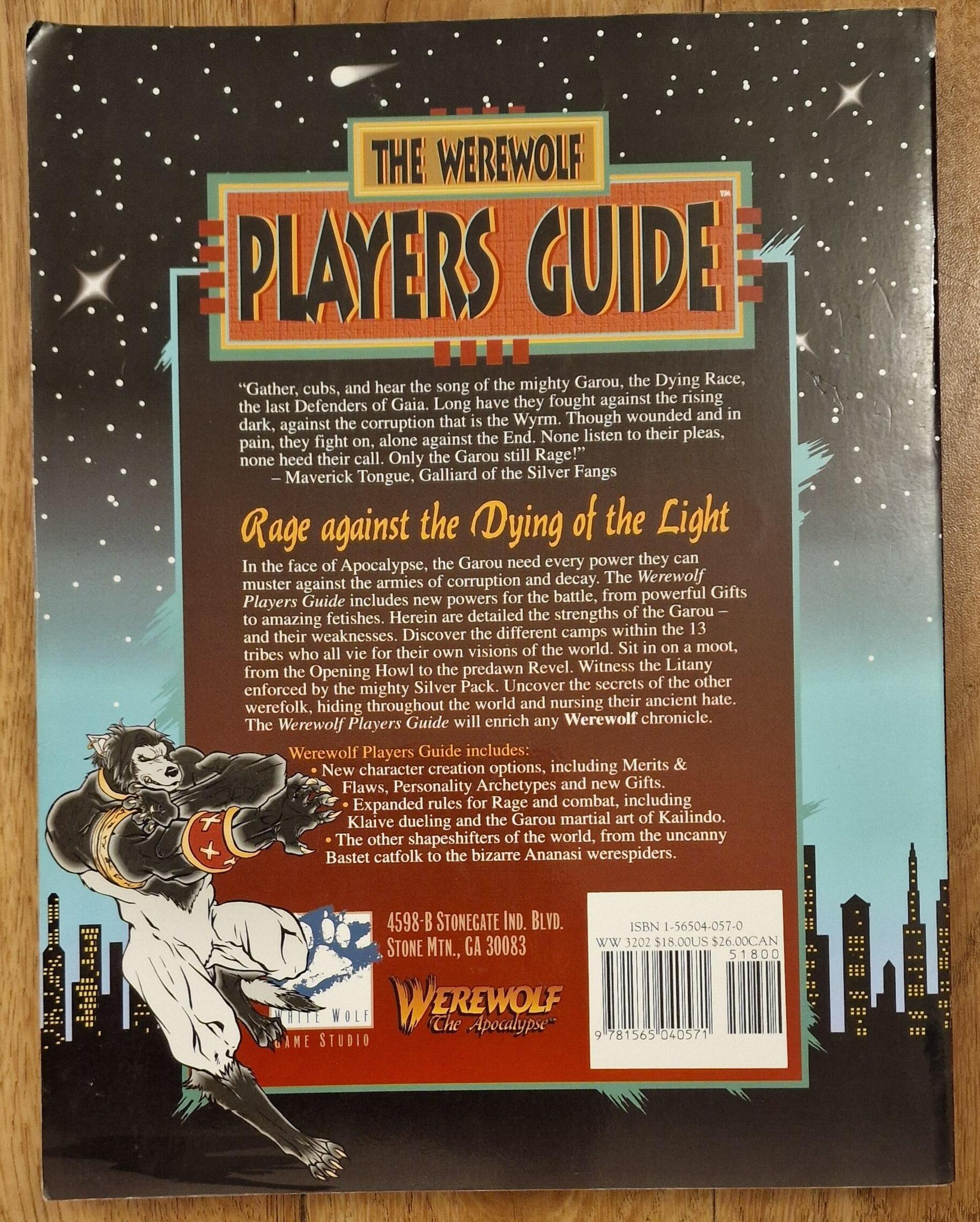 The Werewolf Players Guide 1st edition for Werewolf the Apocalypse by ...