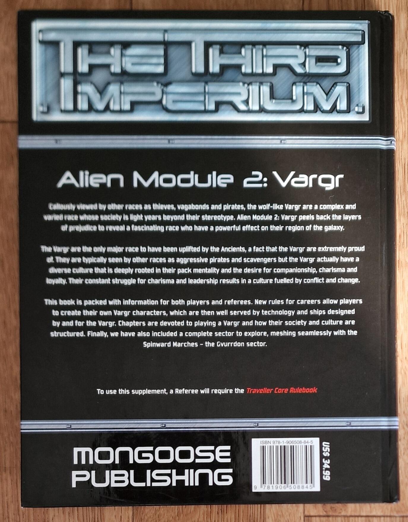 Alien Module 2 Vargr for Third Imperium Traveller Mongoose Publishing