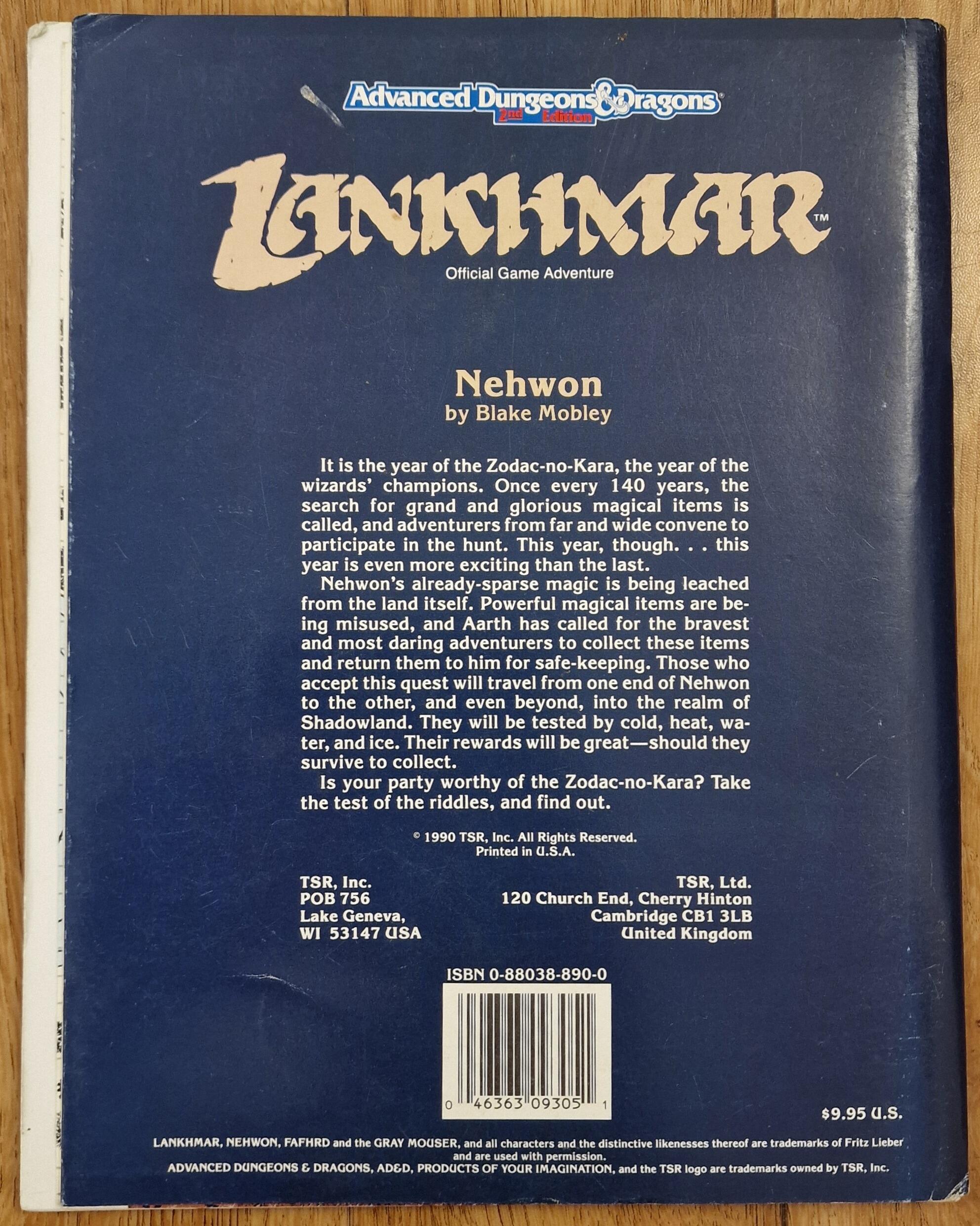 Nehwon LNA2 Adventure for Advanced Dungeons & Dragons 2nd edition ...
