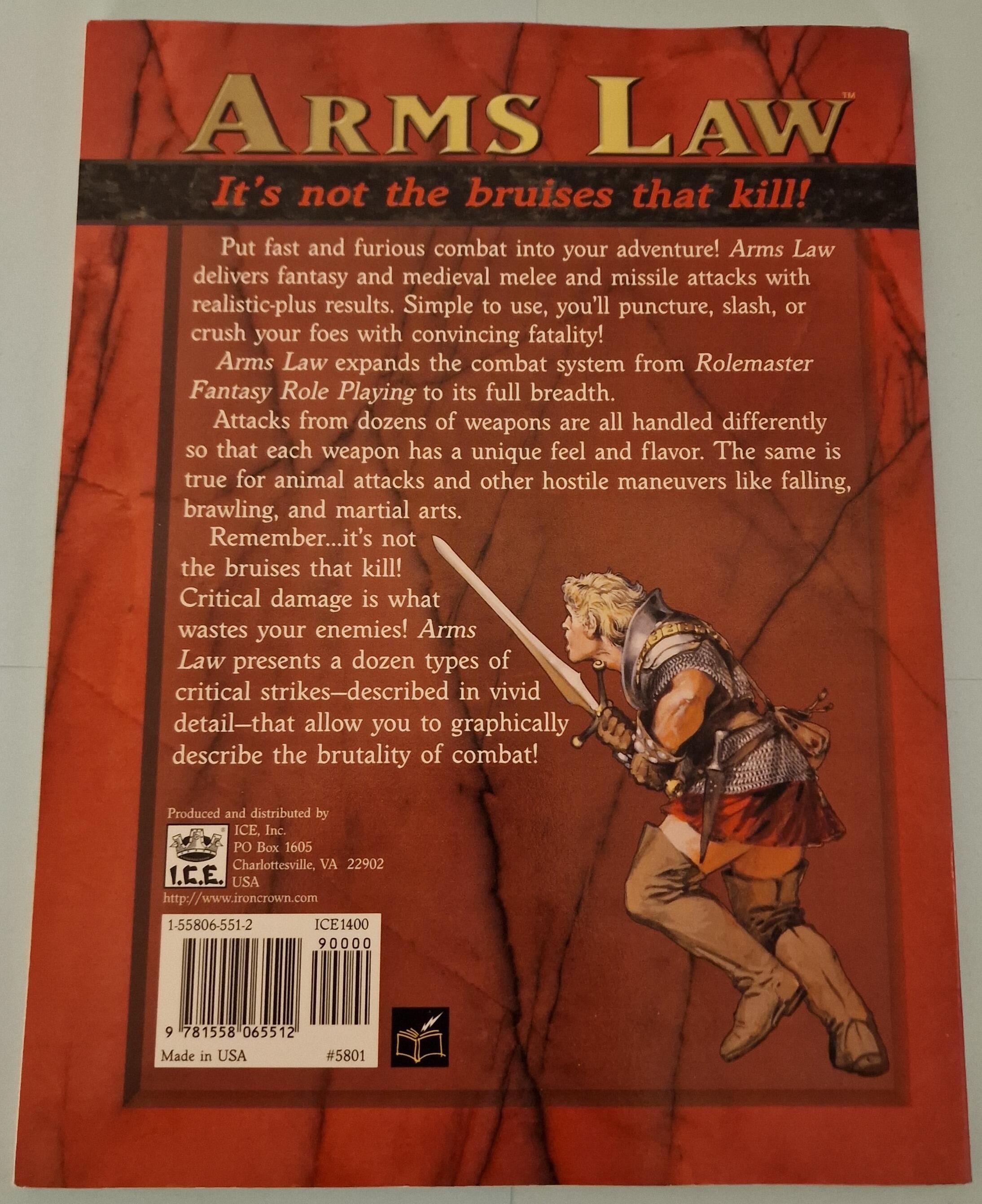 Arms Law for Rolemaster Print on Demand Version