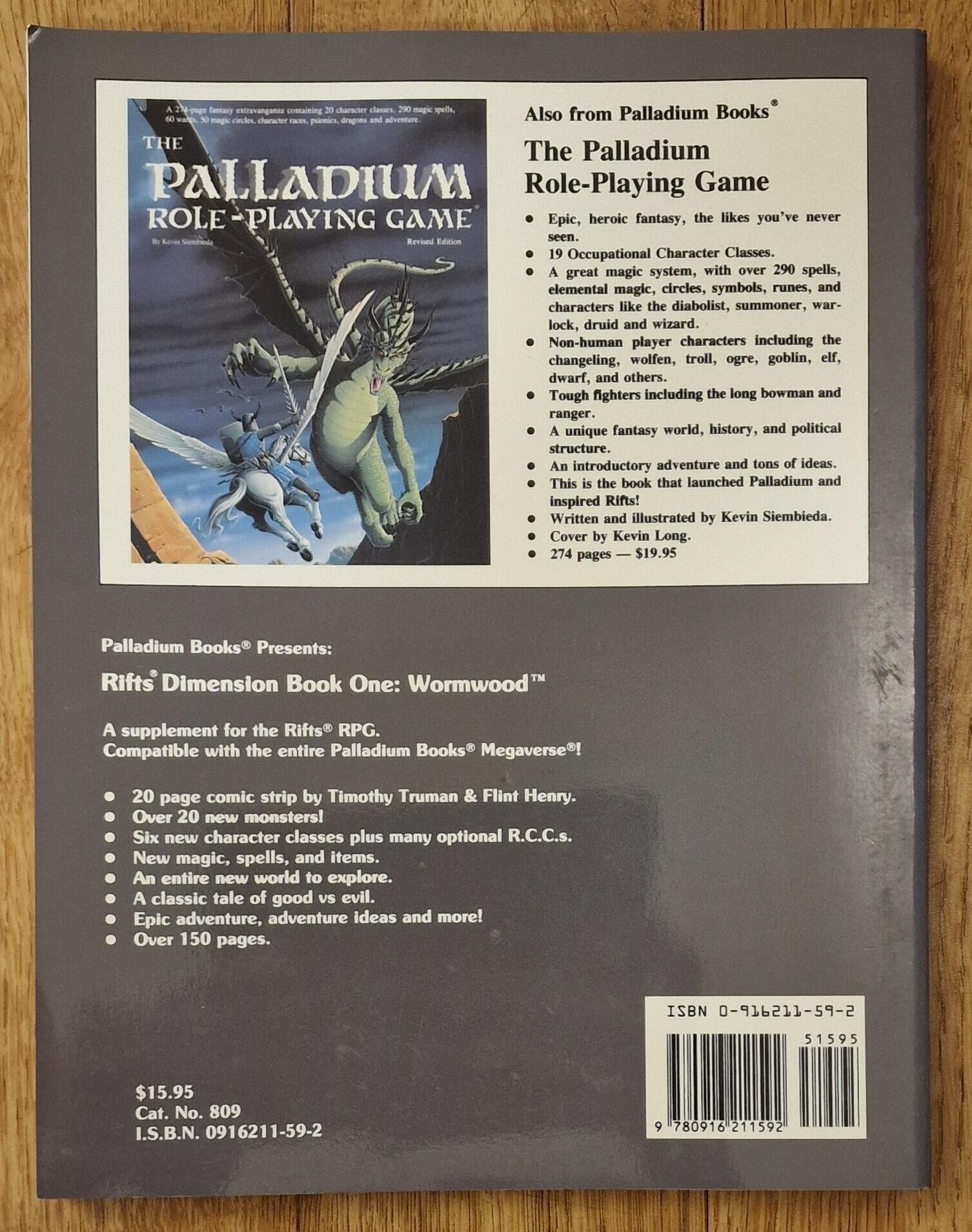 Wormwood Rifts Dimension Book 1 by Palladium Books RPG