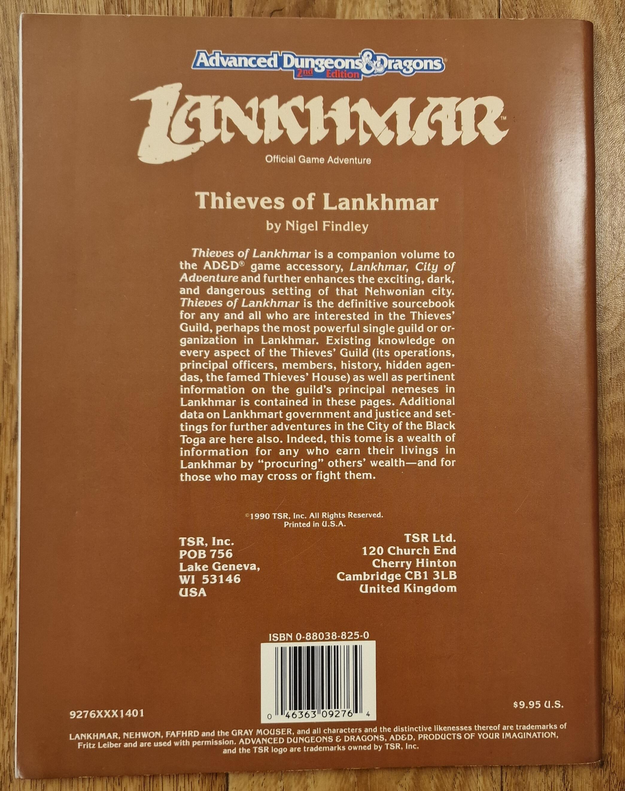 Thieves of Lankhmar LNA1 for Advanced Dungeons & Dragons 2nd edition by TSR