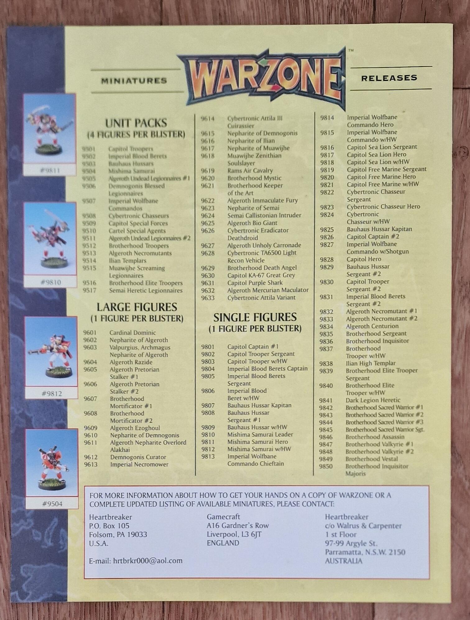 Chronicles from the Warzone Issue 1 from 1996 for Warzone Mutant Chronicles