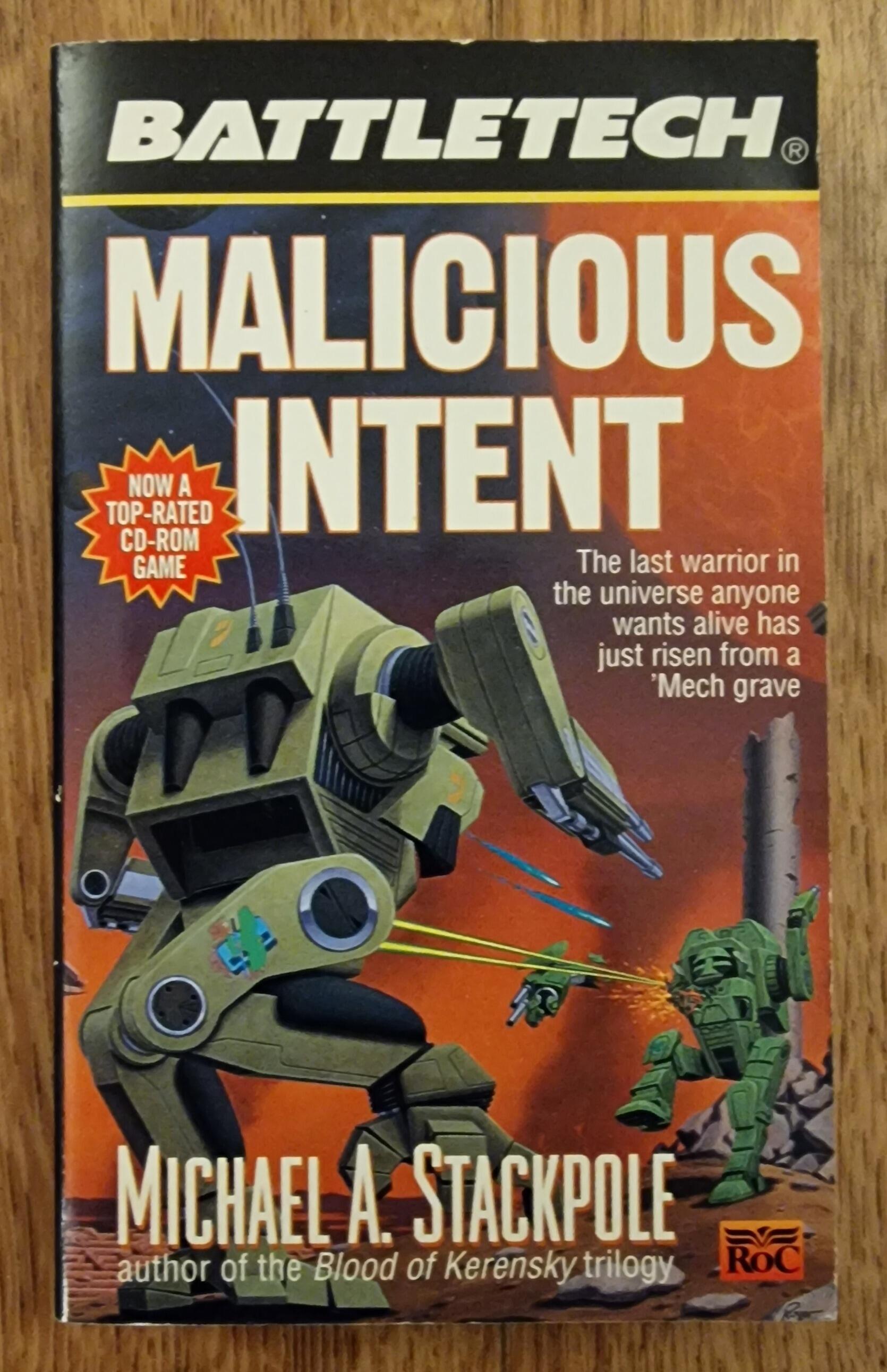 Malicious Intent a Battletech Mechwarrior Book Novel by Michael A Stackpole