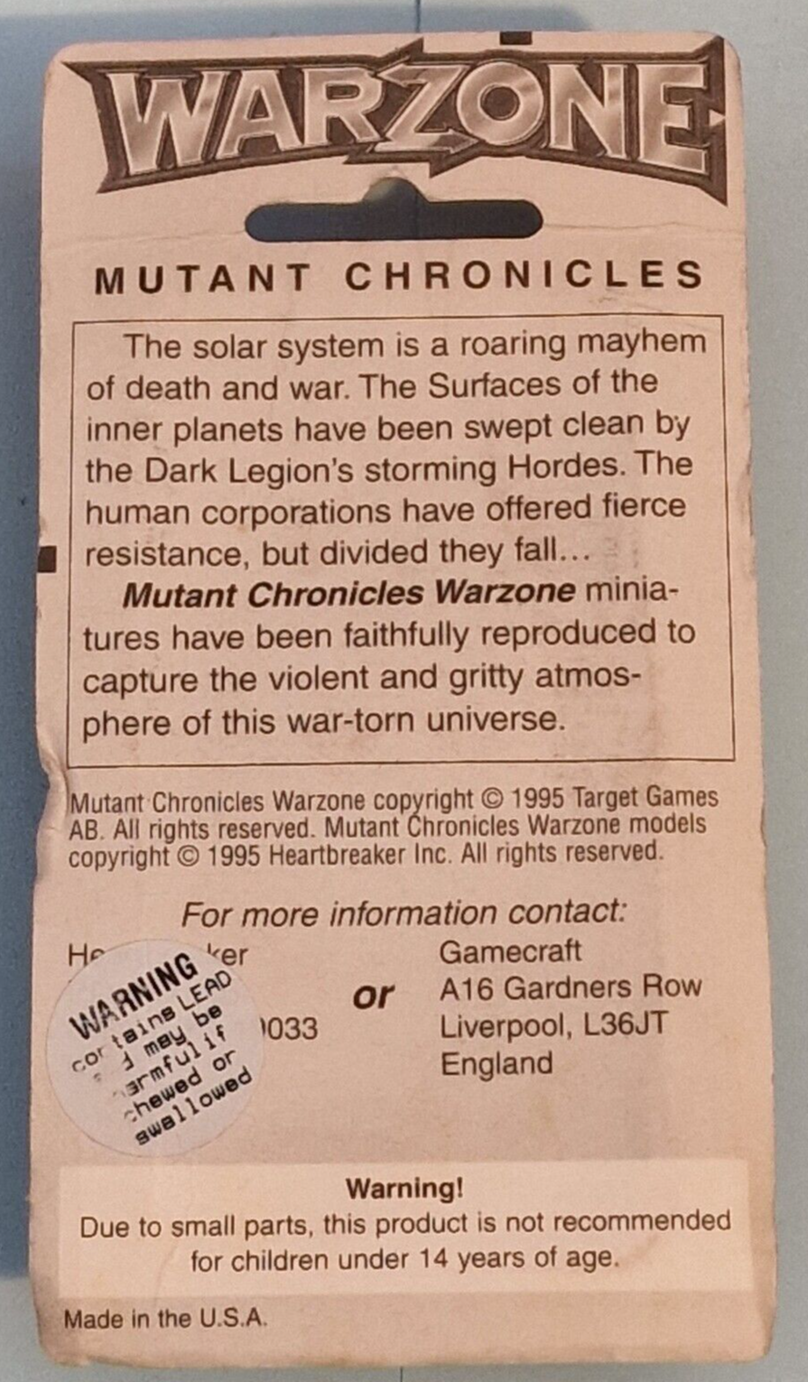 WARZONE HELLFIRE CART with CREW (Ilian) 9518 Mutant Chronicles ...