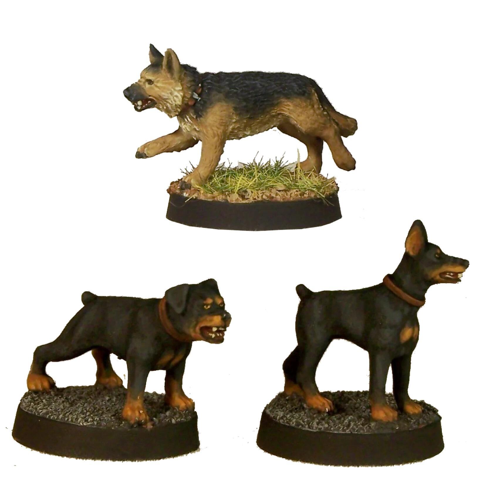 Attack Dogs 3 metal miniatures by Crooked Dice Unpainted