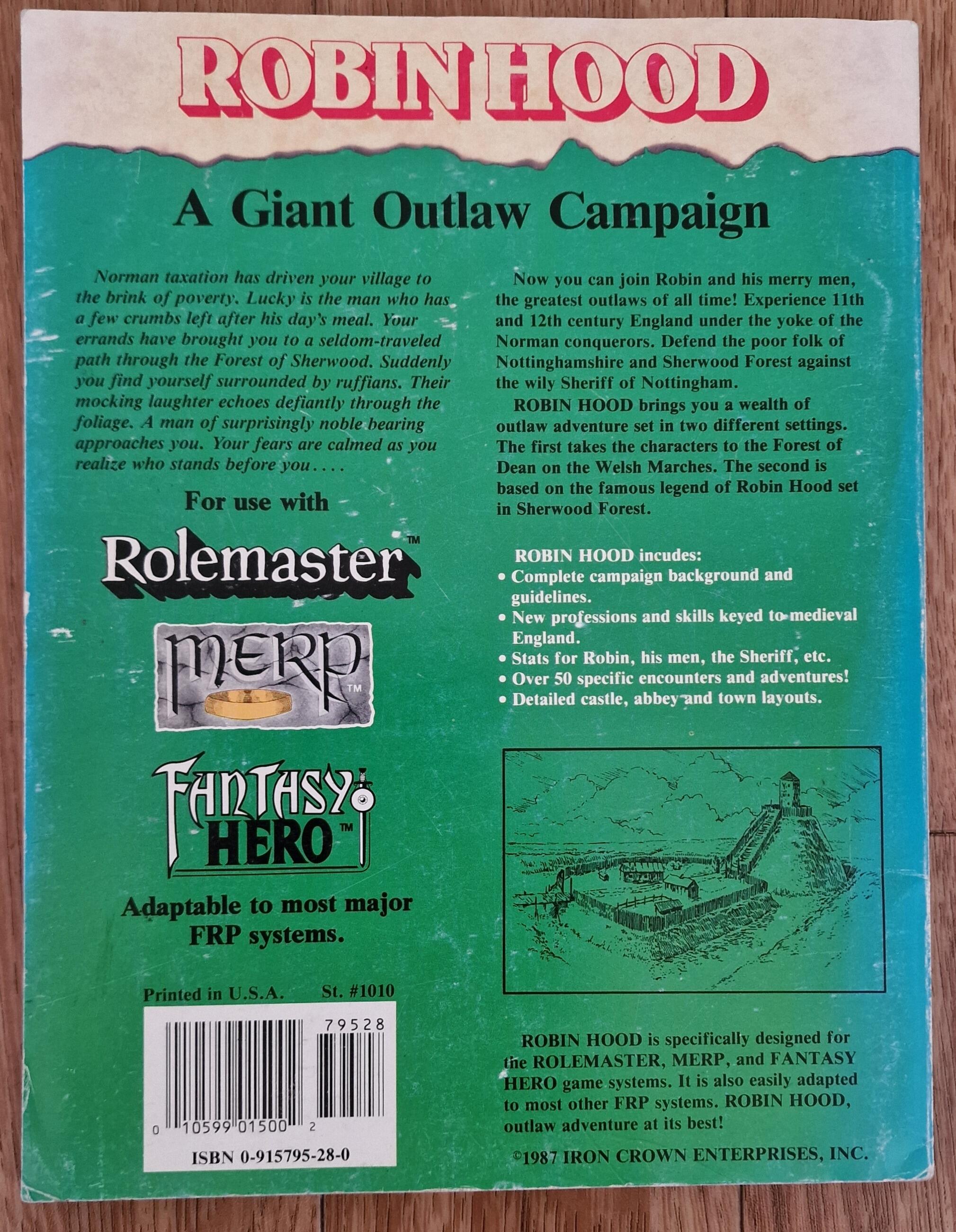 Rolemaster Robin Hood a Giant Outlaw Campaign by I.C.E Iron Crown ...