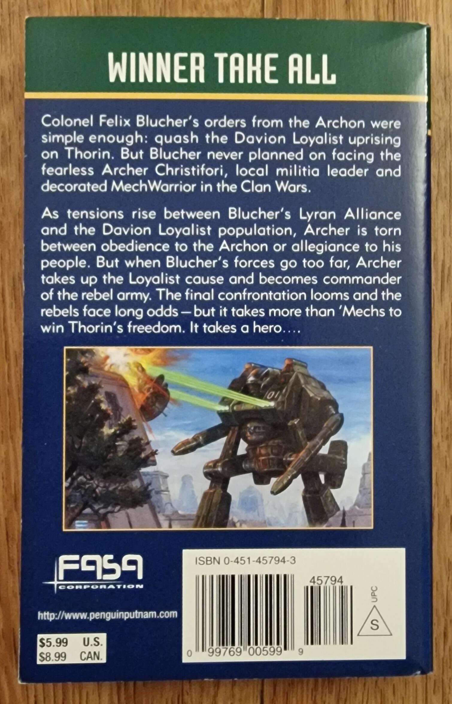 Measure of a Hero a Battletech Mechwarrior Book Novel by Blaine Lee Pardoe