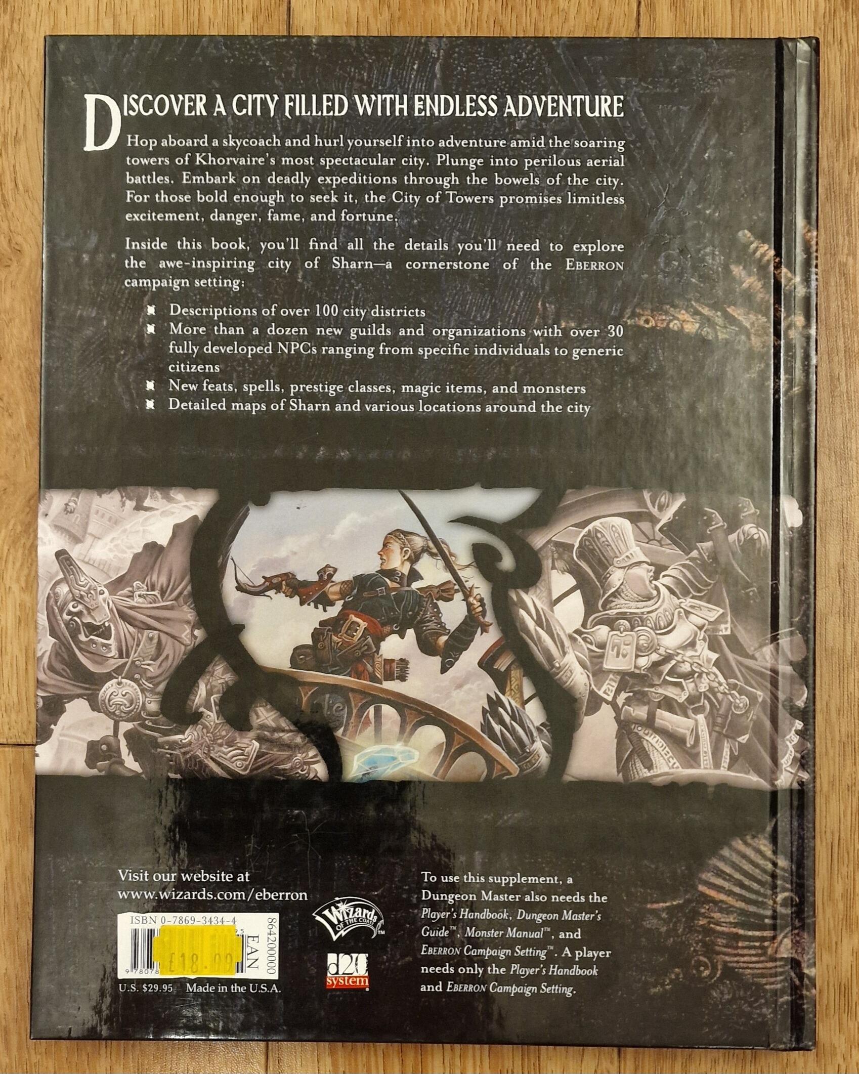 Eberron Sharn City of Towers for Dungeons & Dragons 3.5 D&D First Print