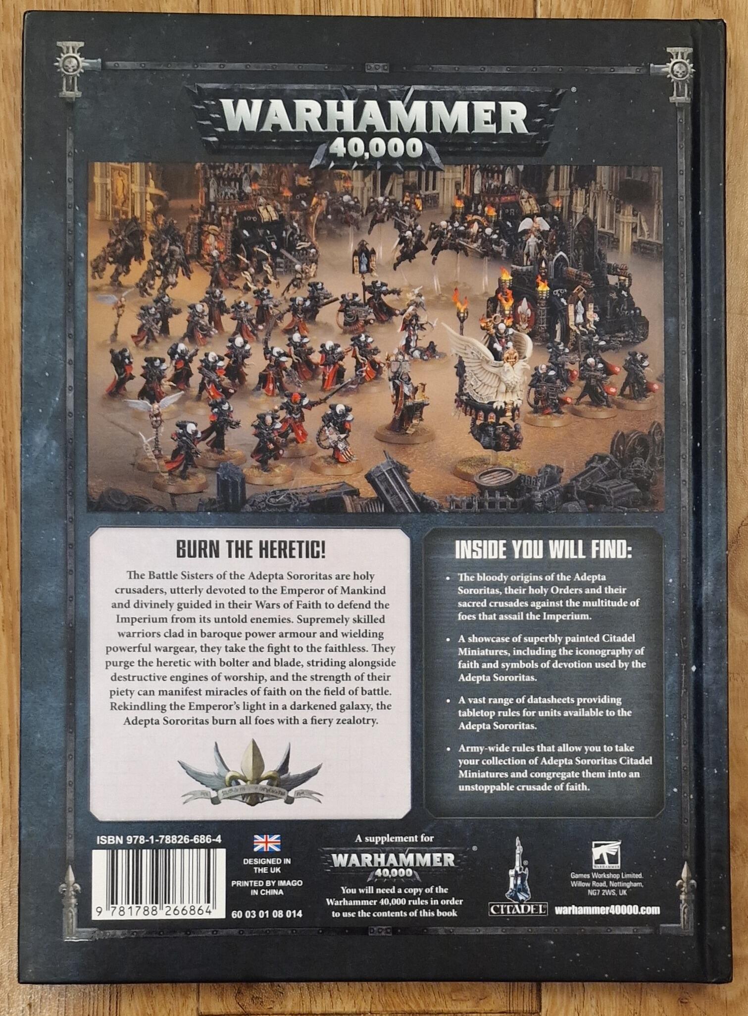 Warhammer 40000 Codex Adepta Sororitas 8th Edition 40K