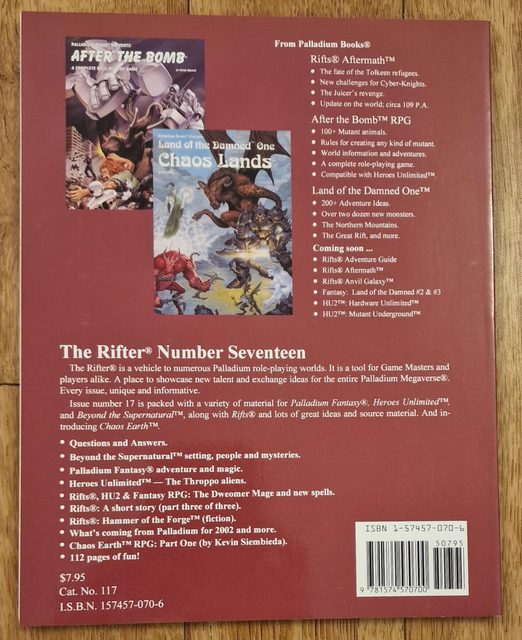 The Rifter Issue 17 for all Palladium RPGs