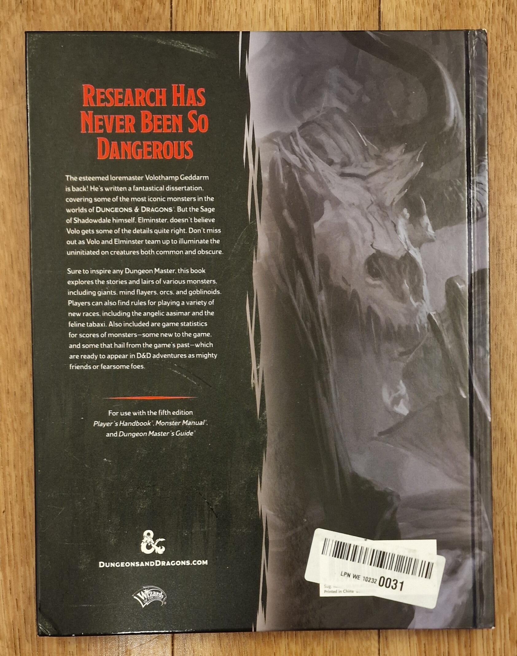 Volo's Guide to Monsters for Dungeons & Dragons 5th edition 5e