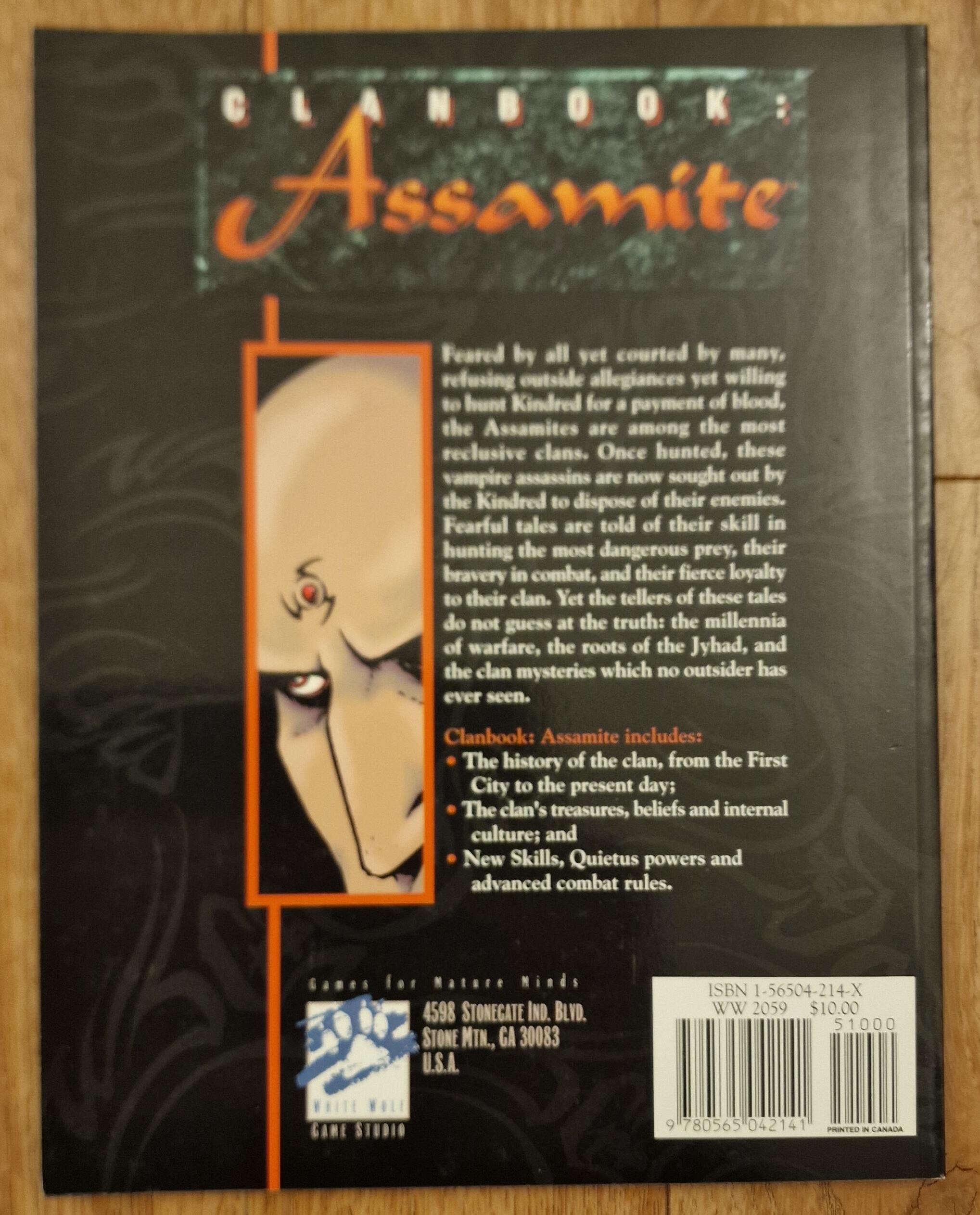 Clanbook Assamite 1st ed Vampire the Masquerade by White Wolf