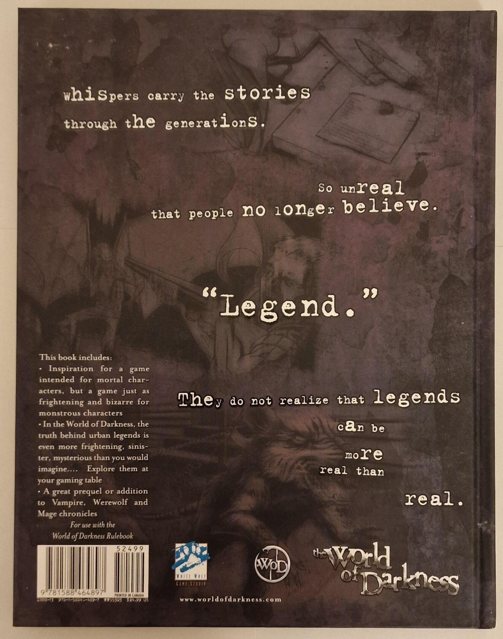 Urban Legends for The World of Darkness RPG by White Wolf