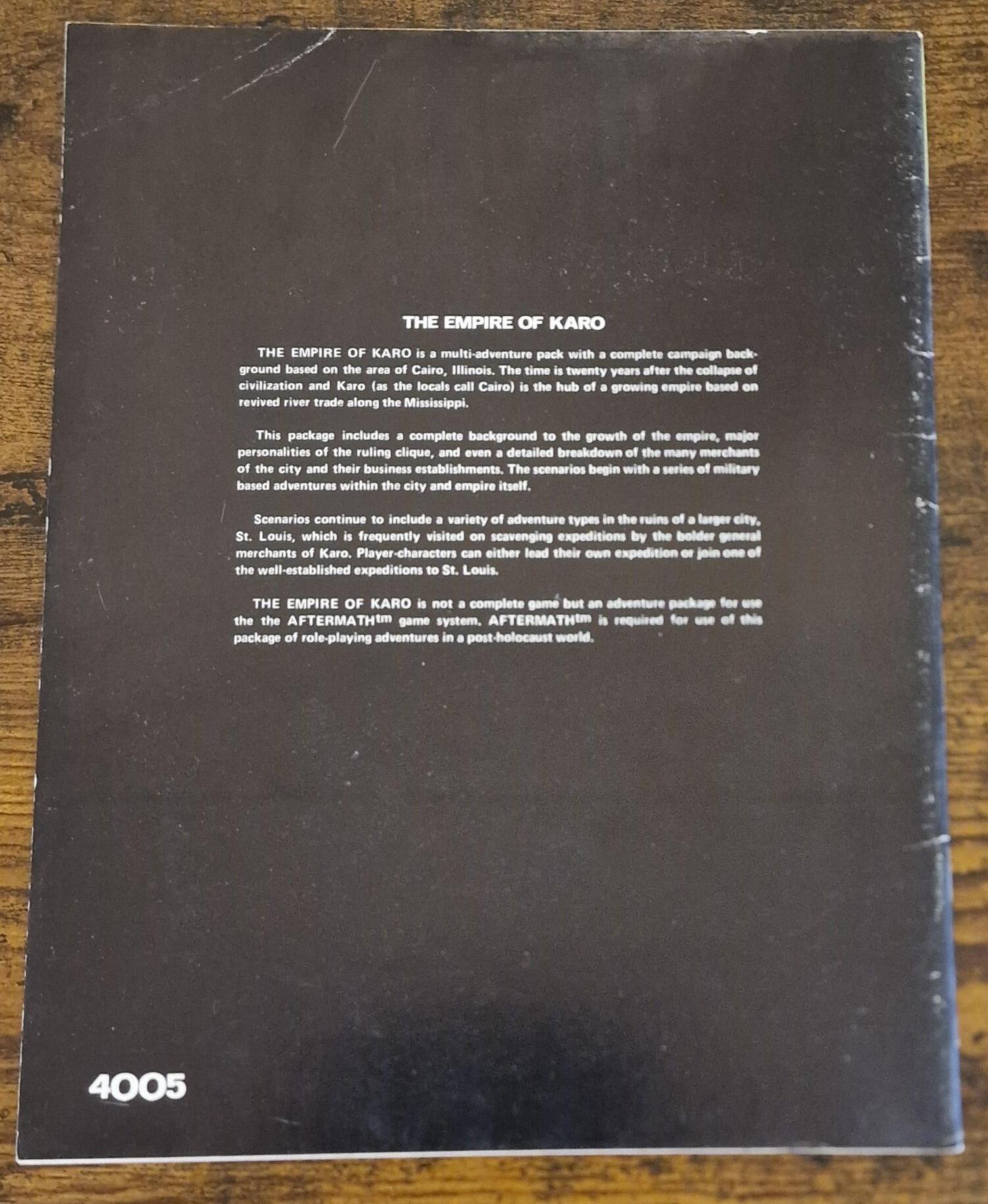 The Empire of Karo Adventure Pack K1 for Aftermath RPG by FGU