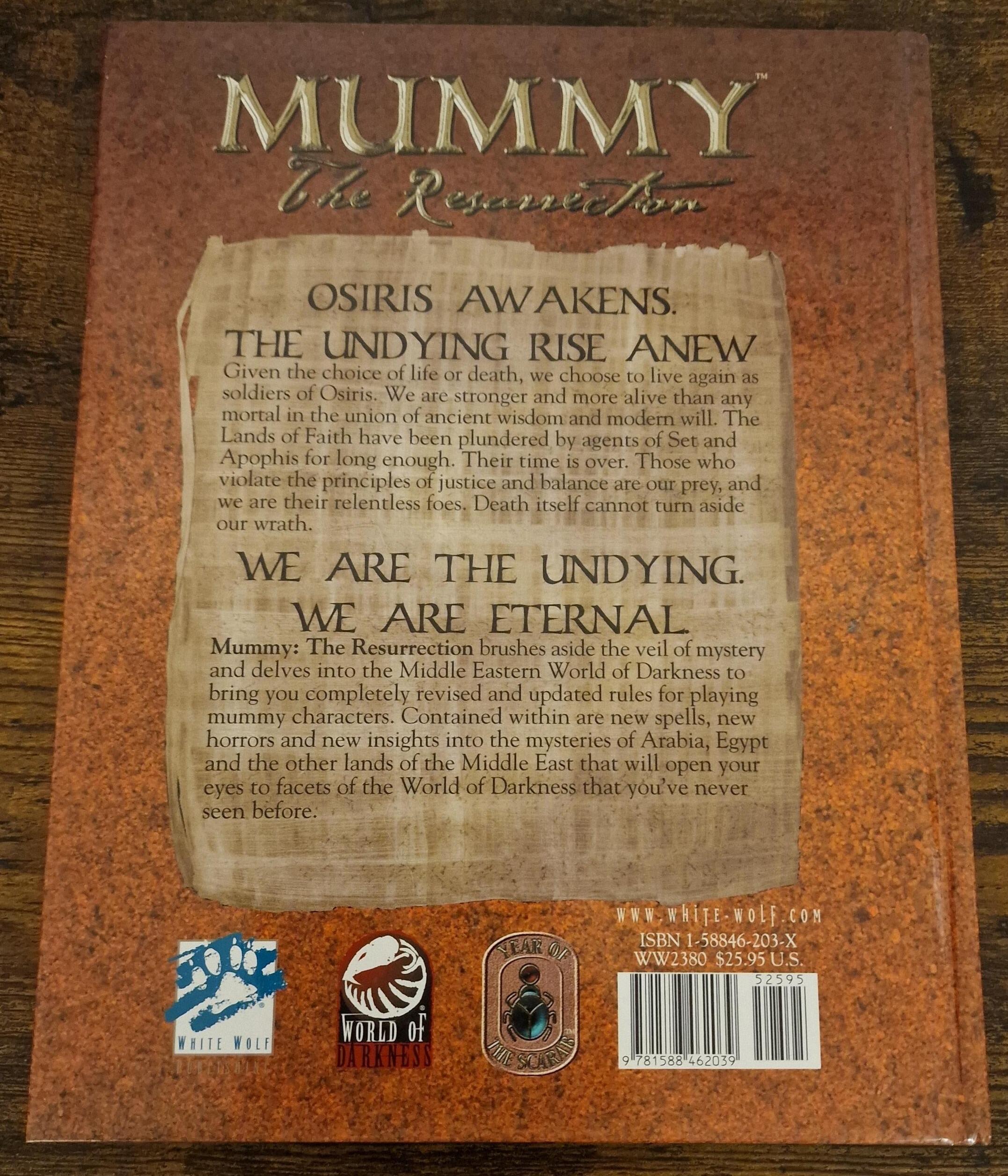 Mummy the Resurrection Core Rulebook for World of Darkness by White Wolf