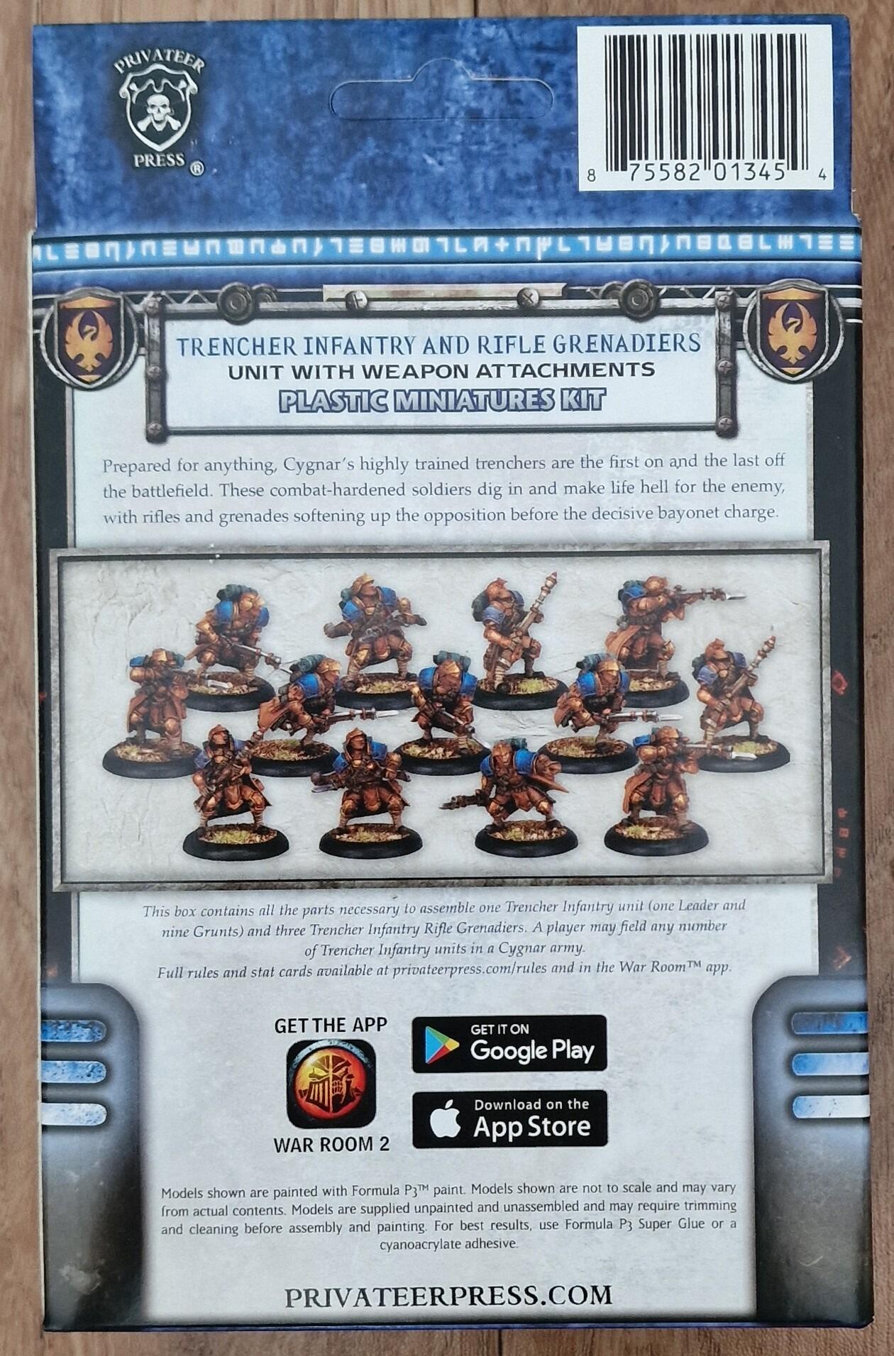 Warmachine Miniature Cygnar Trencher Infantry & Rifle Grenadiers ...