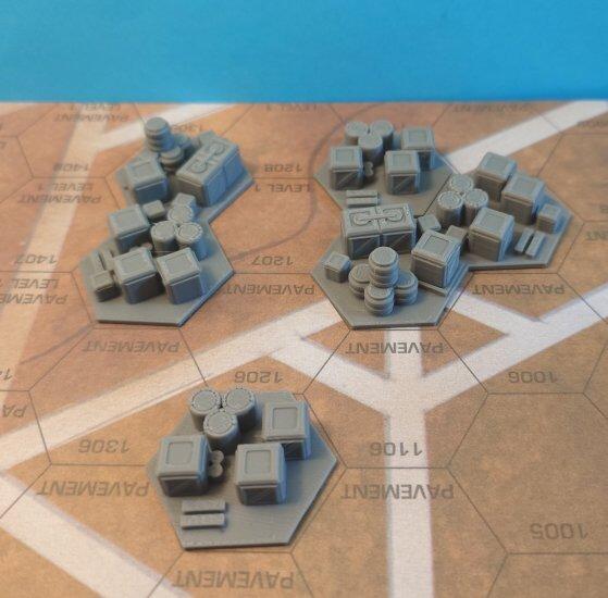 Battletech Terrain Scenery Supply Dump 2 Single & 2 Double Bases ...