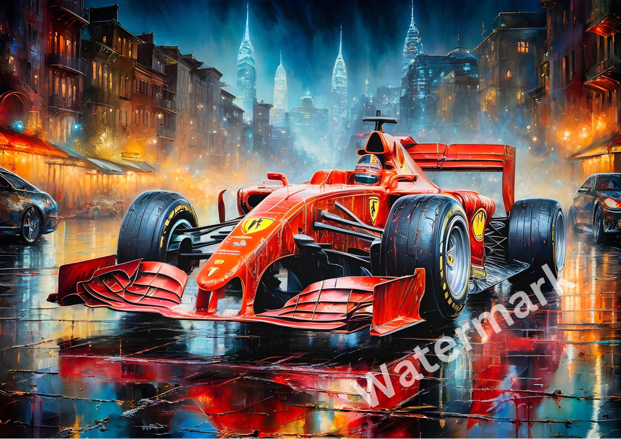 Ferrari Motor Racing Concept Wall Art Print