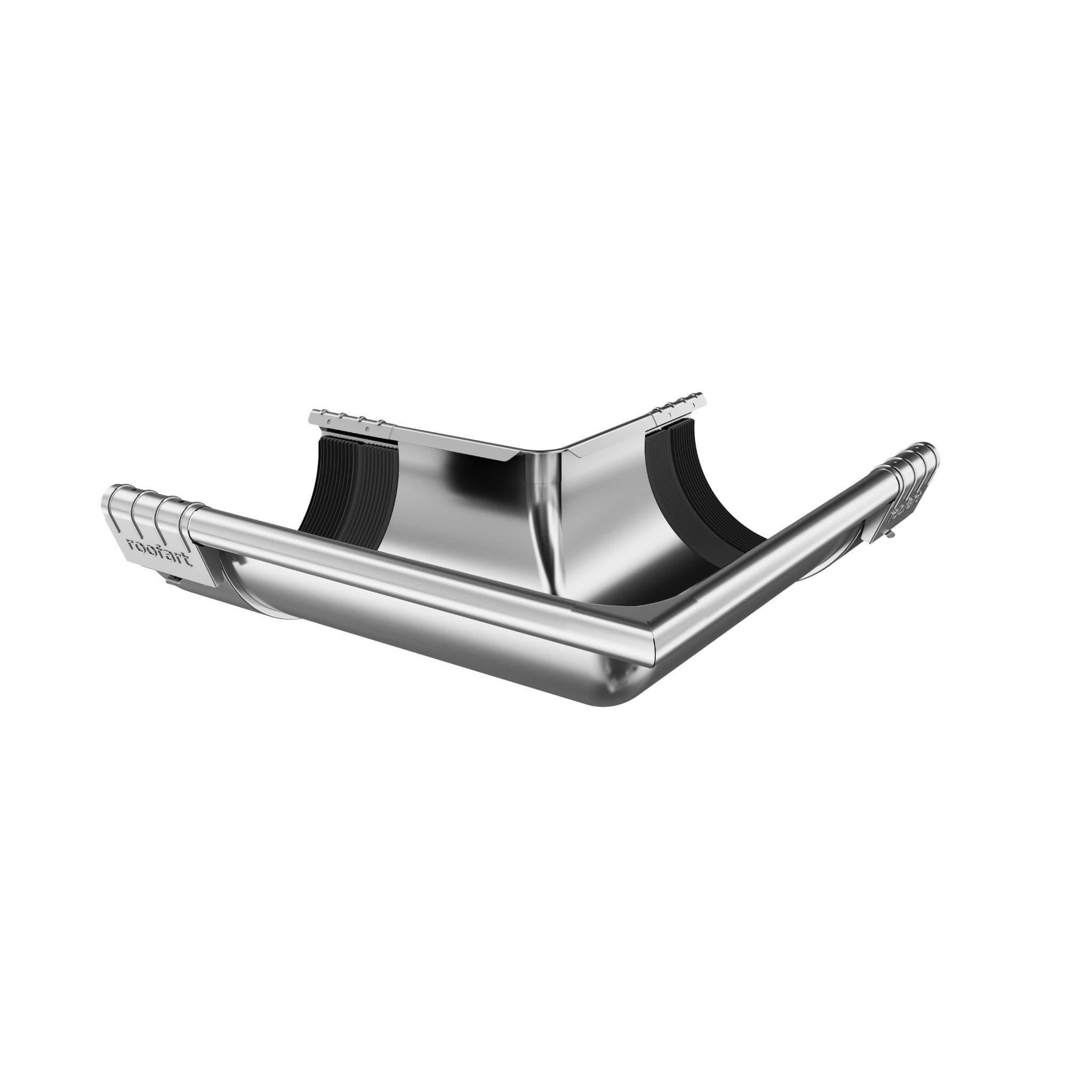125mm Steel 90 External Gutter Corner With Joint Brackets