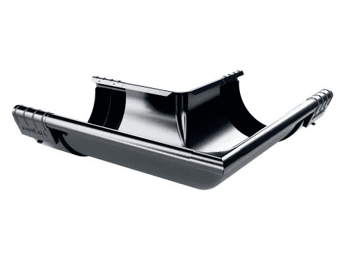 125mm Steel 90 External Gutter Corner With Joint Brackets